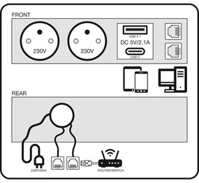Jednací stůl PRIMO SQUARE, 180x80 cm, třešeň + stolní zásuvka TYP IV, stříbrná