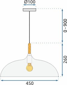 Toolight Anzo, stropní svítidlo 1xE27, APP179-1CP, šedá, OSW-00183