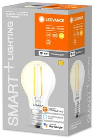 Chytrá stmívatelná WiFi LED žárovka E27 6W CLEAR, teplá bílá