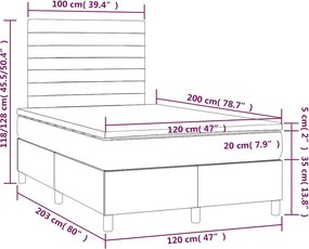 Box spring postel s matrací tmavě modrá 120 x 200 cm samet 3143077