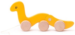 Bajo Dřevěná tahací hračka pro děti housenka oranžová