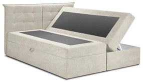 Béžová boxspring postel s úložným prostorem 200x200 cm Echaveria – Mazzini Beds