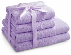 AmeliaHome Sada ručníků a osušek Amari světle fialová, 2 ks 50 x 100 cm, 2 ks 70 x 140 cm