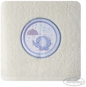 Dětská osuška 50x90 Baby 20 cream blue elephant 500 g/m2 Eurofirany