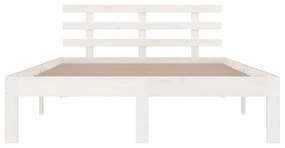 Rám postele bílý masivní dřevo 140 x 200 cm - Default Title