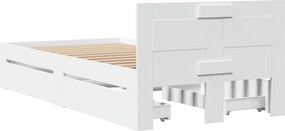 Rám postele s čelem bez matrace bílý 100x200 cm 3295576