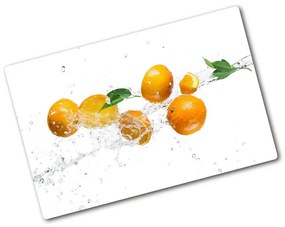 Wallmuralia Deska na krájení chleba skleněná Pomeranče a voda 80x52 cm