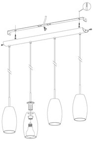 Eglo 97587 - Lustr na lanku BATISTA 3 4xE27/40W/230V