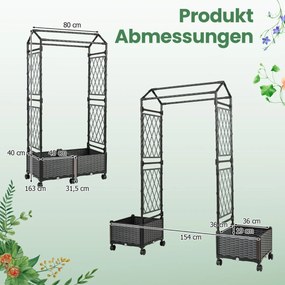 Costway Květinový truhlík s mříží a závěsnou střechou vyvýšené lůžko