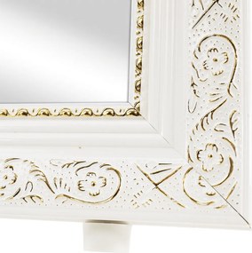 Kondela Stojanové zrcadlo, bílá/bílo zlatý ornament, LAVAL