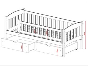 Legno Dětská postel Gucio olivová Rozměr (cm): 80x160