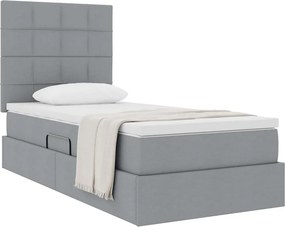 Postel s úložným prostorem a matrací Světle šedá 90 x 190 cm 3371748