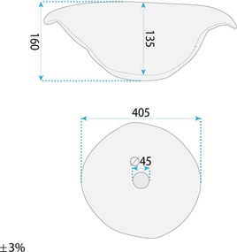 Rea ART, keramické umyvadlo na desku 400x390x160 mm, ruční výroba, model HM-34B, imitace kemene-béžová, REA-U0609