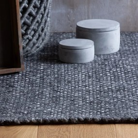 Obsession, Ručně tkaný kusový koberec Eskil 515 anthracite, 140x200, šedá, chodba / předsíň