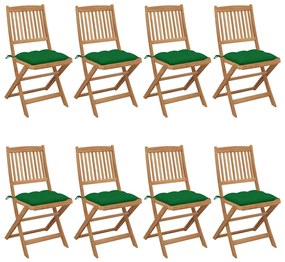 Skládací zahradní židle s poduškami 8 ks masivní akácie,  3075041