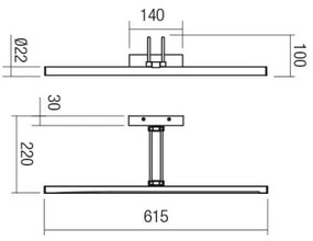 Redo 01-3473 - LED Obrazové svítidlo IKON LED/16,4W/230V 61,5 cm CRI 92 mosaz
