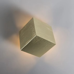 Sada 2 moderních zlatých nástěnných lamp - Cube