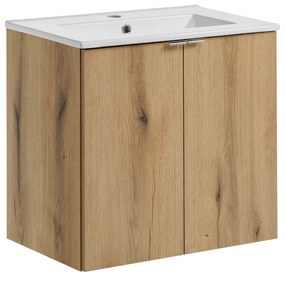 Comad Koupelnová skříňka s keramickým umyvadlem Nova Oak II 60 cm - dub coast evoke