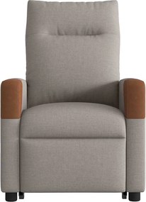 Zvedací masážní polohovací křeslo taupe textil 3324019