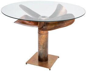 Designový jídelní stůl Propeller 94 cm měděný