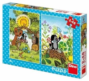 Dino Puzzle Krtek 2x48 dílků 18x26cm v krabici 27x19x4cm