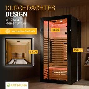 Artsauna Infrasauna Trondheim 90, černá