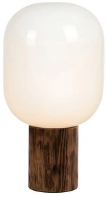 Tmavě hnědá stolní lampa se skleněným stínidlem (výška 44 cm) Skene – Markslöjd