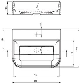 Deante Arnika, granitové umyvadlo na desku 505x405x135 mm, šedá metalíza, DEA-CQA_SU5S