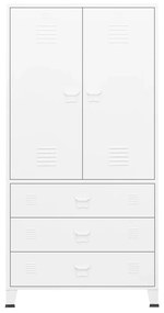 Industriální šatní skříň bílá 90 x 50 x 180 cm kov - Default Title