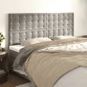 Čelo postele světle šedé 180x5x118/128 cm sametové 3116826