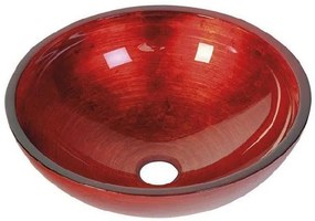 Sapho Murano - Umyvadlo na desku, 400x140 mm, červená AL5318-63