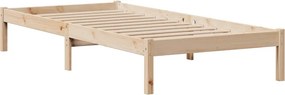 Postel s knihovnou bez matrace 90 x 190 cm masivní borovice 3321612