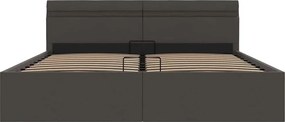 Rám postele s úložným prostorem LED tmavě šedý textil 180x200cm 285605