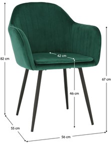 Kondela Designové křeslo, smaragdová Velvet látka, ZIRKON