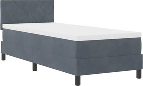 Postel s boxspringem s čelo Tmavě šedá 80 x 200 cm samet 3339201