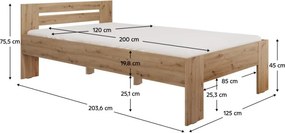 Postel BASIS, 120x200, dub artisan Kondela 0000402513