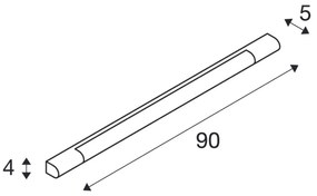 SLV 149772 Trukko 90, nástěnné svítidlo nad zrcadlo, LED 12W 3000K, chrom, délka 90 cm, IP44