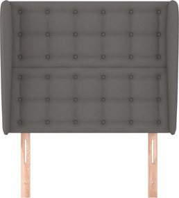 Čelo postele typu ušák šedá 93x23x118/128 cm umělá kůže 3118038