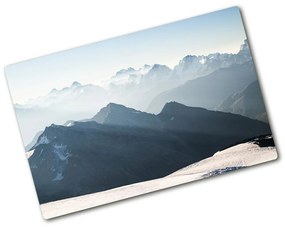 Wallmuralia Kuchyňská deska skleněná Horské vrcholy 80x52 cm