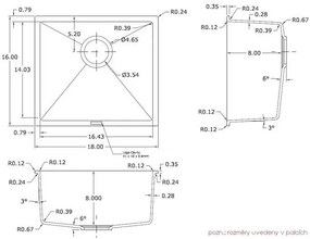 Sinks Frame 457 Granitový dřez bez odkapu, 45,7x40,6cm, granblack, ACRFR45740630