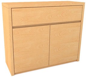 Dřevěná komoda z masivu MILANO 1x zásuvka - masiv Buk nebo Dub v kombinaci s masivní bukovou nebo dubovou dýhou