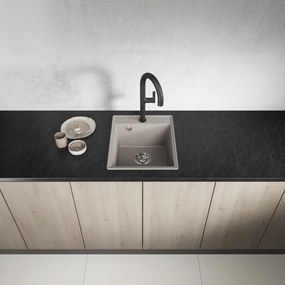 Laveo Hub, 1-komorový granitový dřez 394x485x204 mm, béžová, LAV-SPH_410Y
