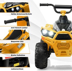 Costway Elektrická dětská čtyřkolka 12 V s rychlostí 2,2/4,3 KM/H a klaksonem