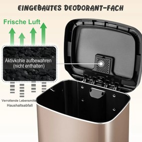 Costway Kuchyňský odpadkový koš 50 l s měkkým zavíracím víkem a deodorizační