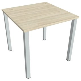Stůl pracovní rovný 80 cm - Hobis Uni US 800 Dekor stolové desky: akát, Barva nohou: Stříbrná