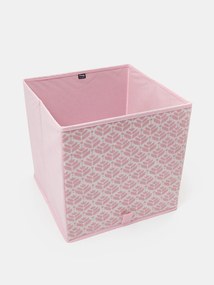 Sinsay - Skládací úložný box s rostlinným vzorem - pastelová růžová