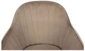 Designové křeslo VELTRA - látka Velvet, šedohnědá Taupe / černá