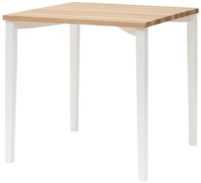 OnaDnes -20% Dřevěný jídelní stůl RAGABA TRIVENTI 80 x 80 cm s bílou podnoží