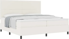 Postel s boxspringem s čelo Krémová a bílá 200 x 200 cm 3337573