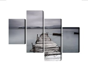 Vícedílný obraz Mlžné Jezero Nedostatek Nedostatek Přírodní plátno 160x100